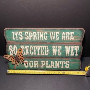 Accents | Vintage Wood Funny Sign Its Springtime We Are So Excited We ...